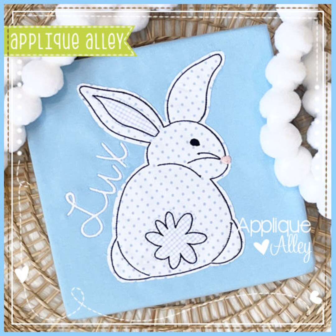 Vintage Shy Bunny Back - Digital Embroidery Design - 7947AAEH - Etsy