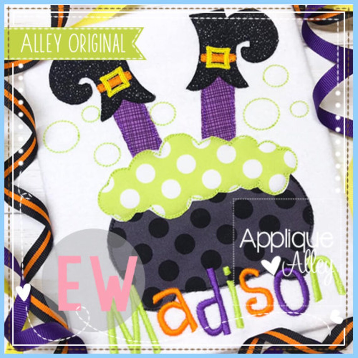 Vintage Cauldron Witch Feet- and Embroidery File for Embroidery ...