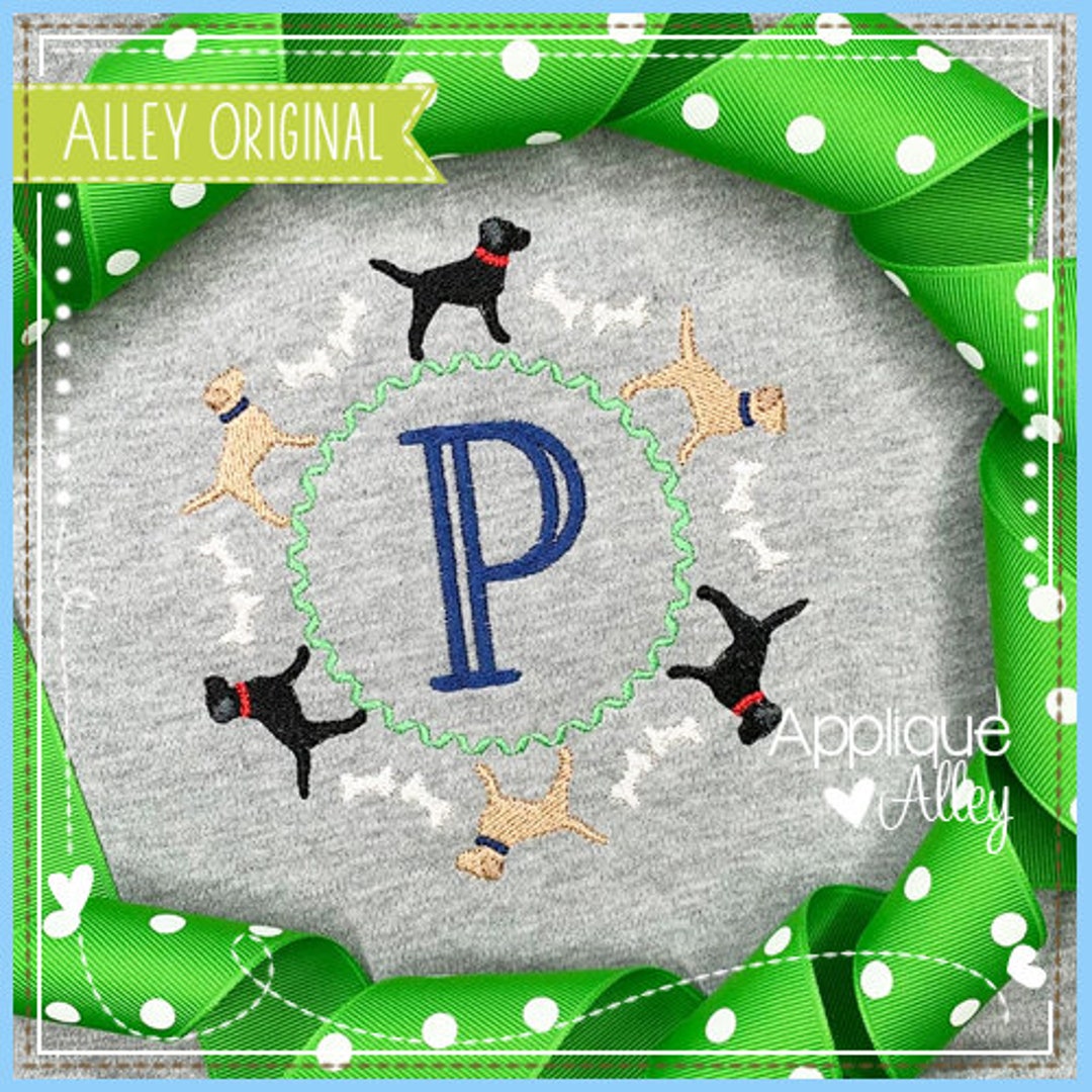 Sully Lab Dog Monogram Frame Design for Embroidery Machines AAEH - Etsy