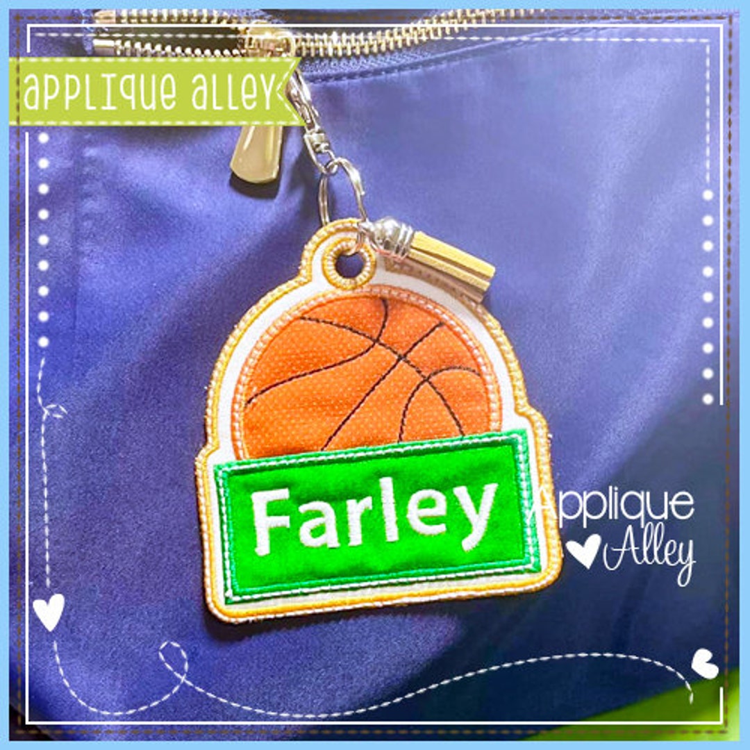 Bag Tag Basketball With Nameplate Design - Digital Applique ...
