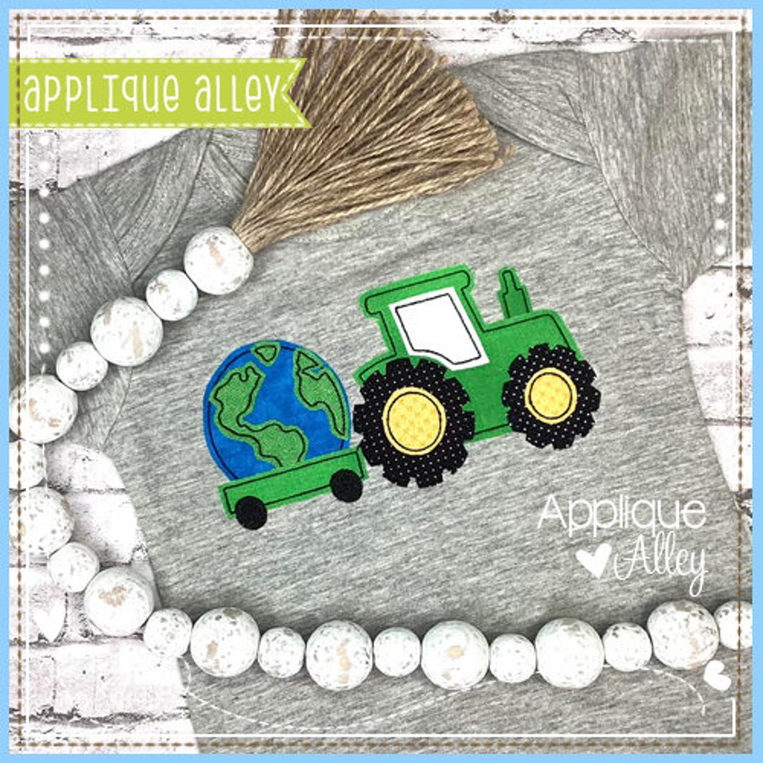 Vintage Chunky Tractor for Earth Day Digital Embroidery Design for ...