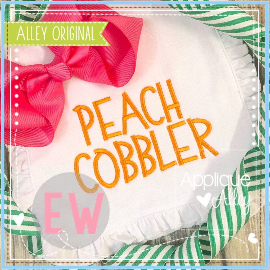 Peach Cobbler Satin Stitch _ Quick Stitch -applique Embroidery Digital ...