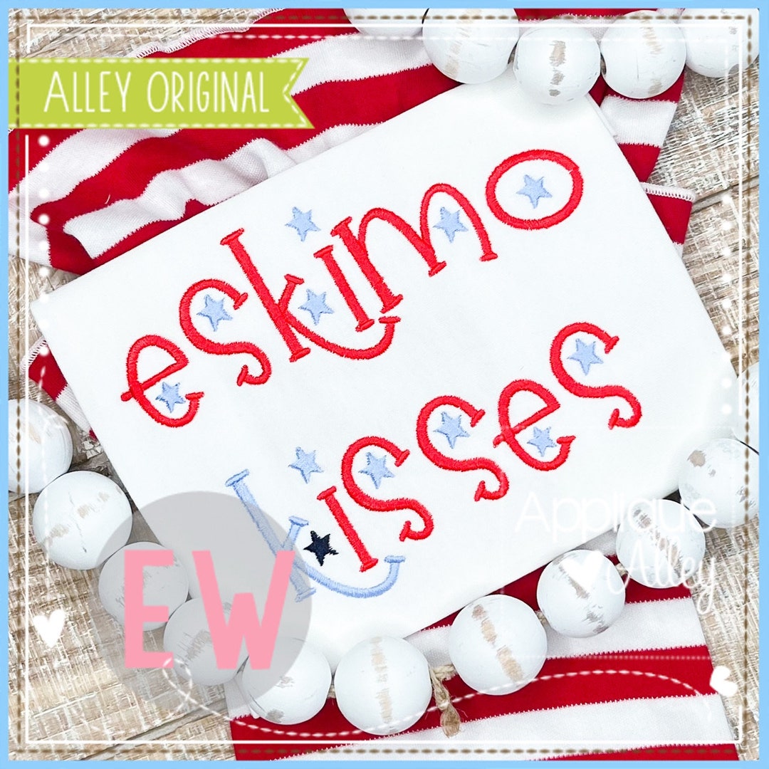 AA Eskimo Kiss Stars Font - Digital Embroidery Design - 7249AAEW ...