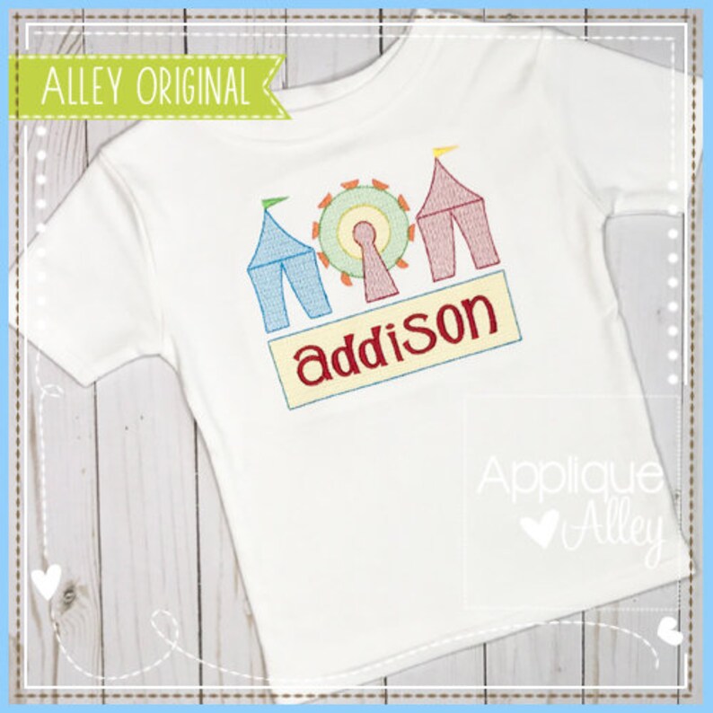 Scratchy Name Ferris Wheel and Tent Trio - Etsy