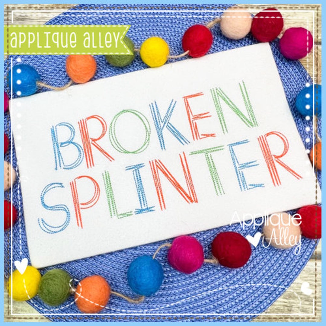 AA Broken Splinter Font Design - Digital Embroidery Design - SKU ...