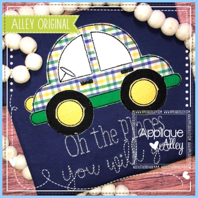 Vintage Car Applique and Embroidery file for Embroidery | Etsy