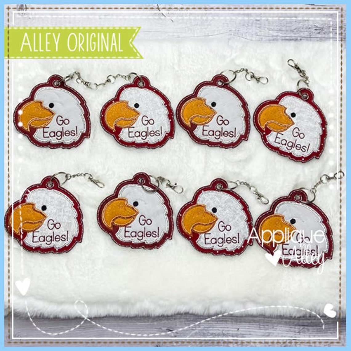 Bag Tag Eagle Design AAEH Digital Files for Applique and - Etsy