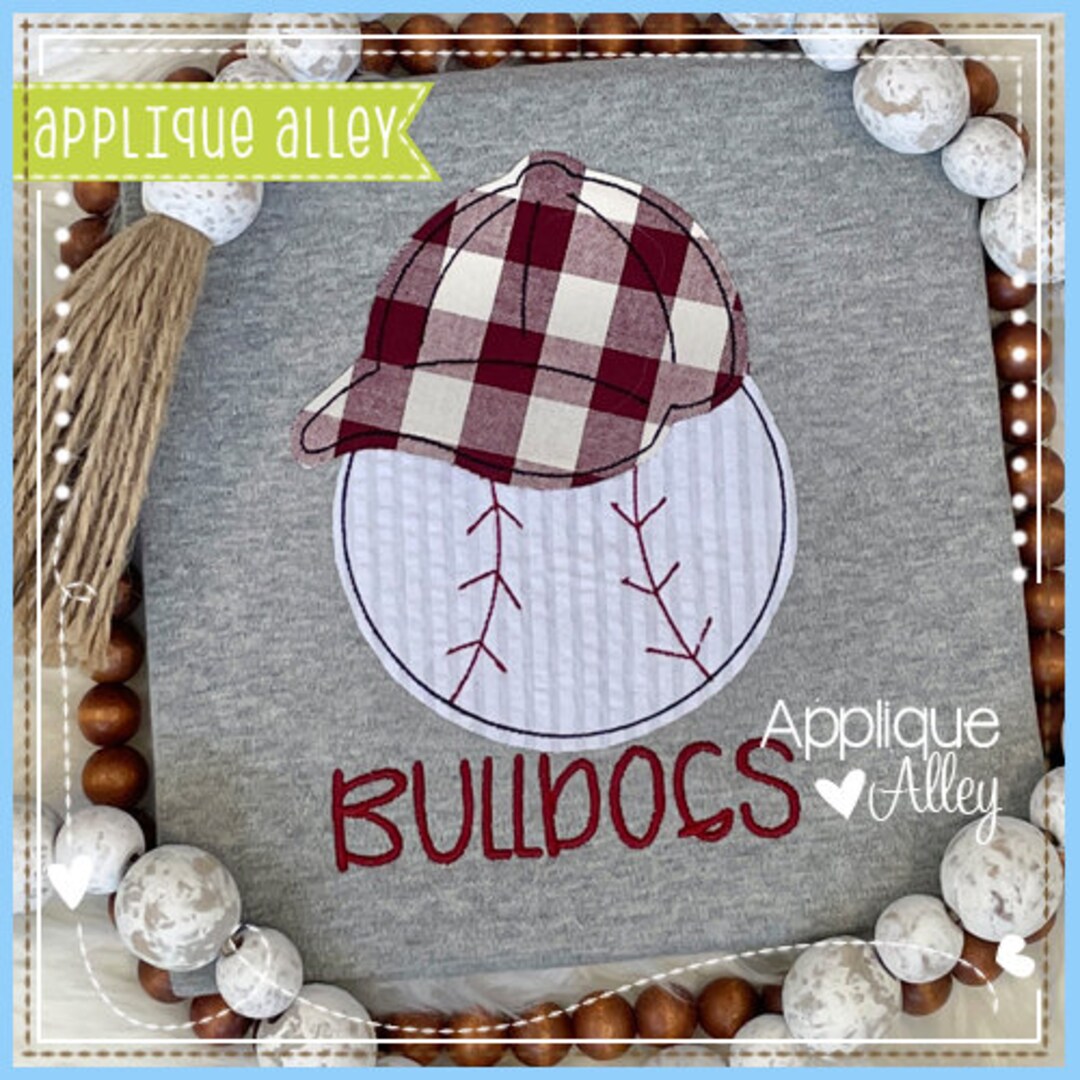 Vintage Baseball With Bow - Digital Design for Use With Embroidery ...