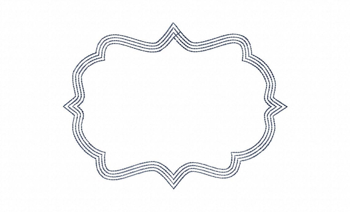 Multi Line Luna Frame Applique and Embroidery File for - Etsy