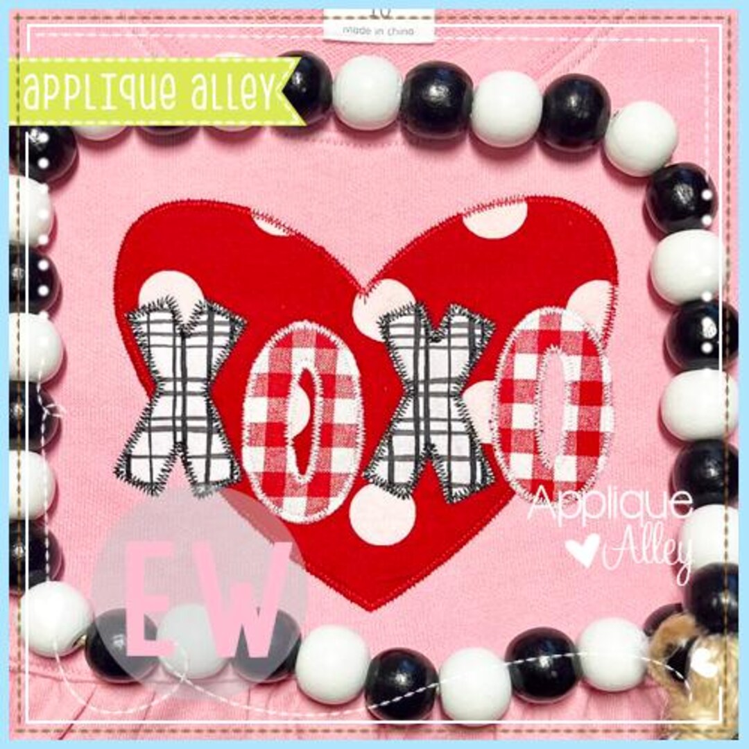 Zig Zag Hugs N Kisses Heart - Digital Files for Applique and Embroidery ...