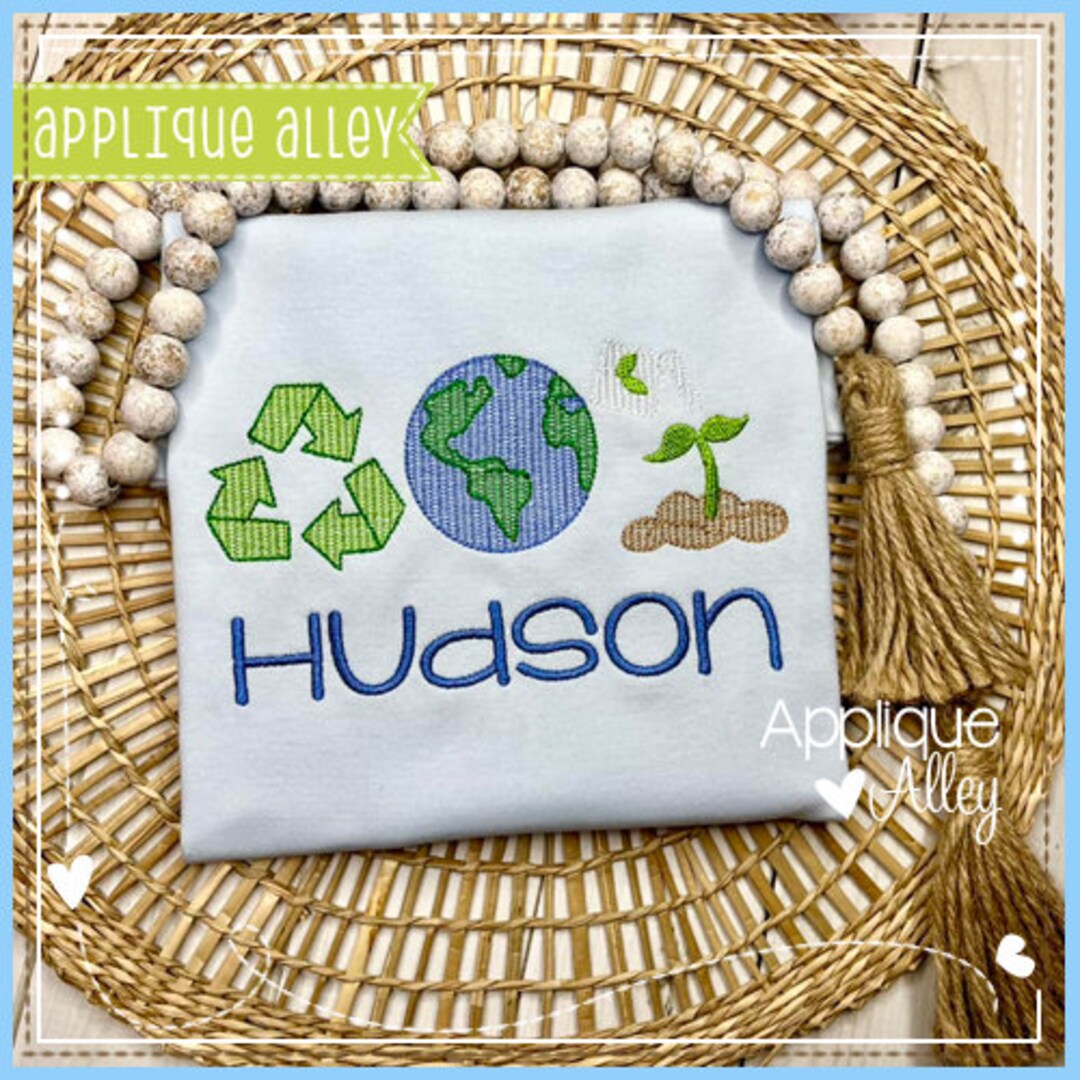 Sketchy Scratchy Earth Day Recycle Trio Digital Embroidery Design for ...