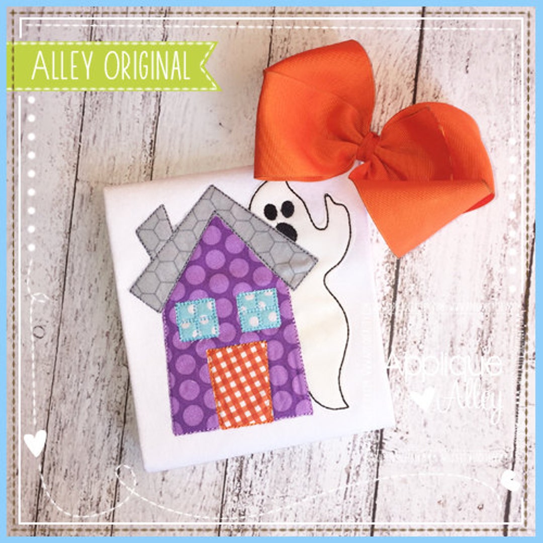 Handstitchedish Haunted House Applique Design - Etsy
