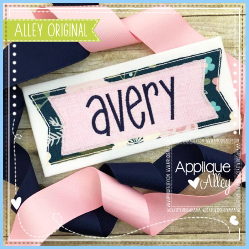 Double Banner Vintage and Embroidery File for Embroidery - Etsy