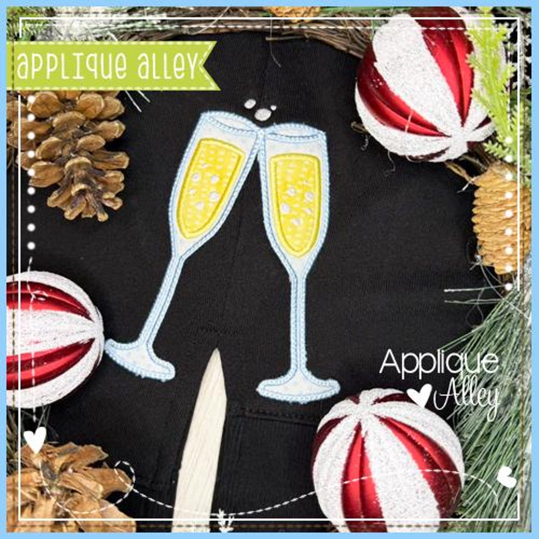 Satin Champagne Clink Split - Digital Embroidery Design - SKU8432AAEW ...