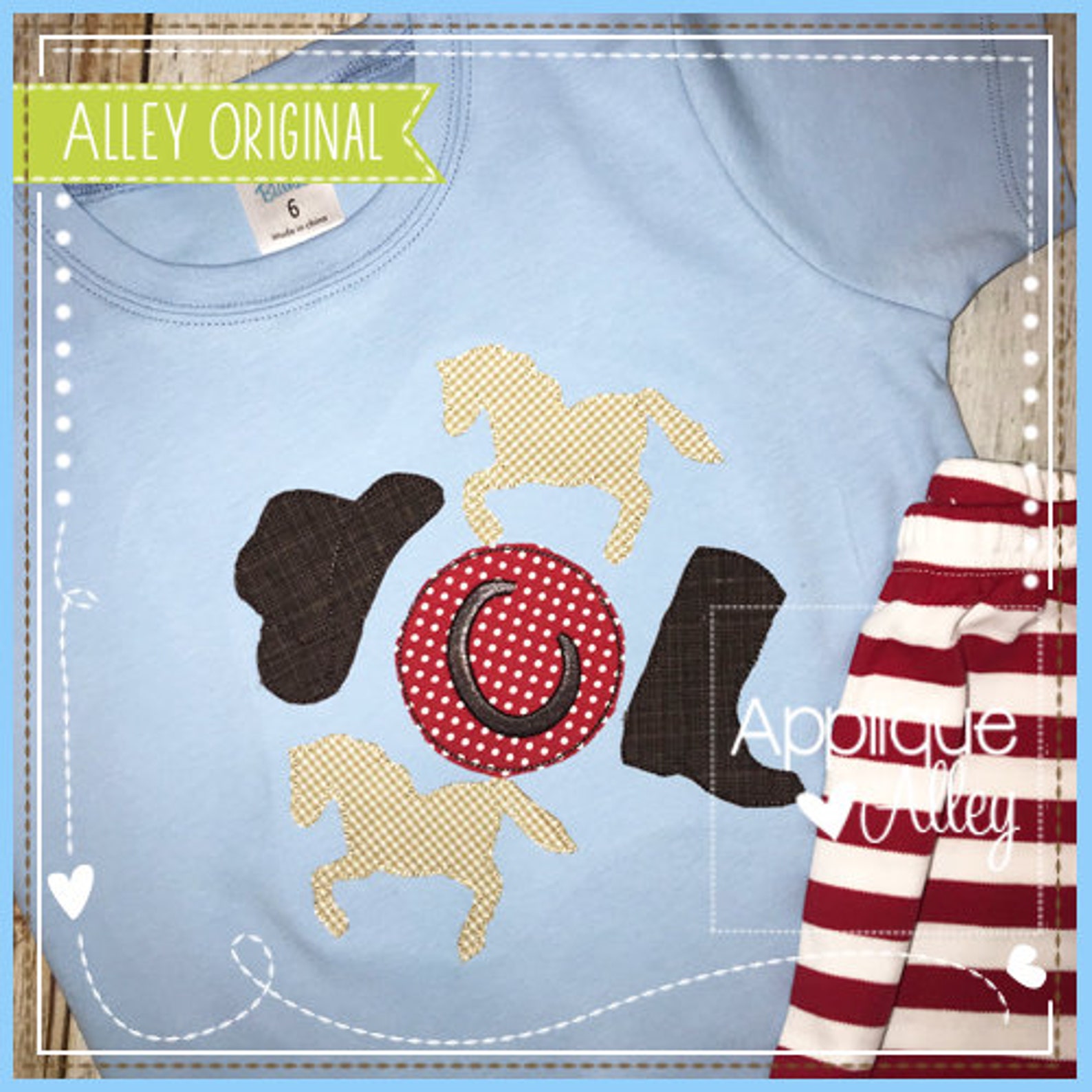 Vintage Cowboy or Cowgirl Western Monogram Frame Applique - Etsy