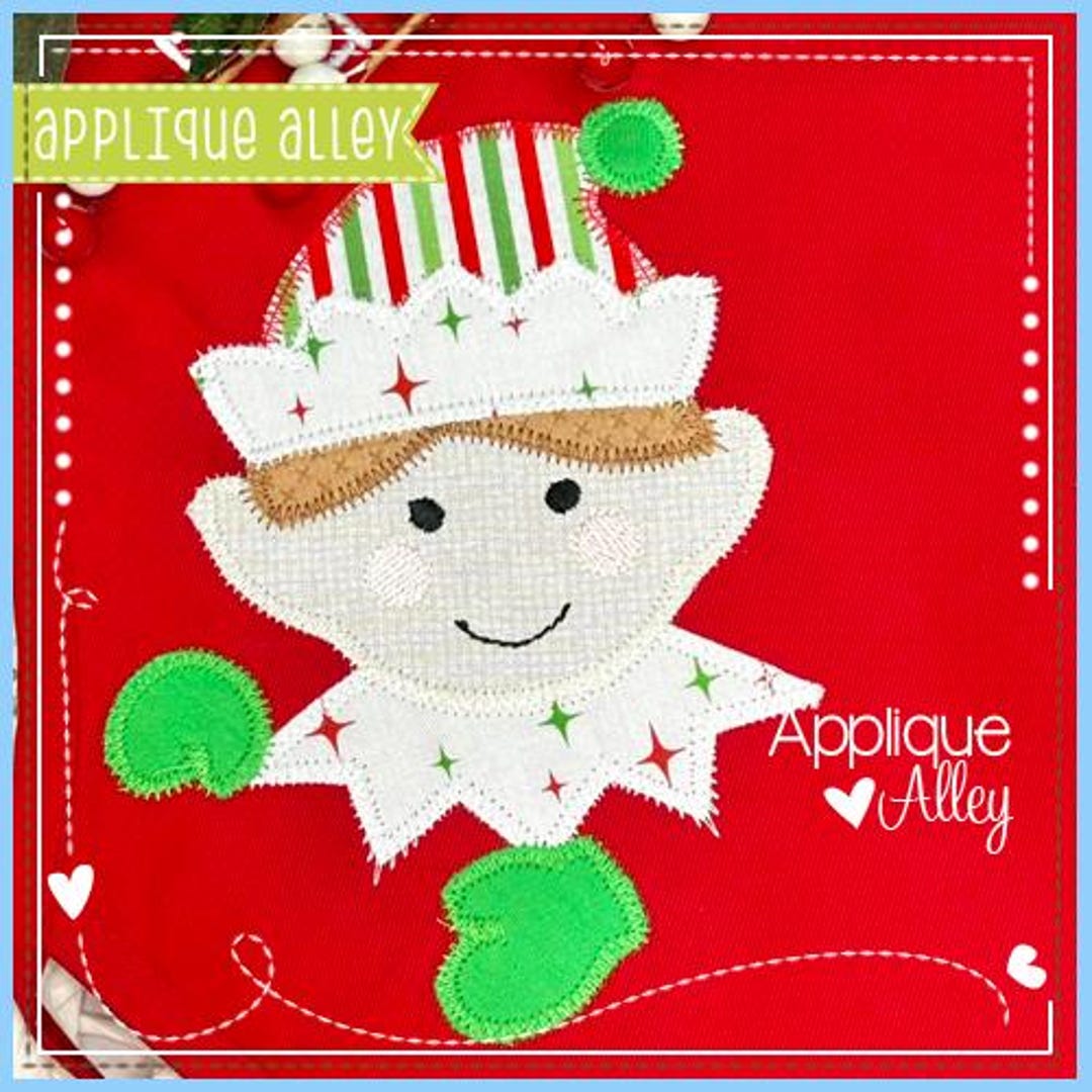 Zig Zag Side Peeker Elf - Digital Embroidery Design - SKU 8388AAEH - Etsy