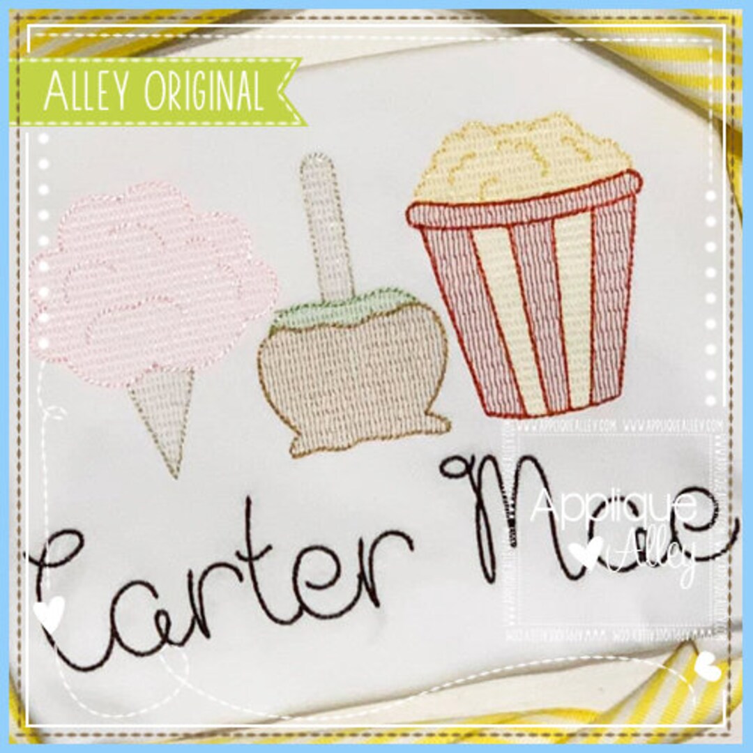 Scratchy Fair Food Trio Embroidery File for Embroidery Machines AAEH - Etsy