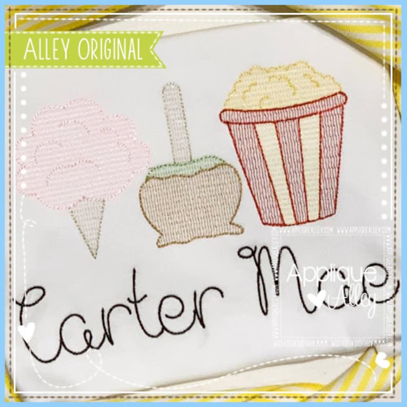 Scratchy Fair Food Trio Embroidery File for Embroidery - Etsy