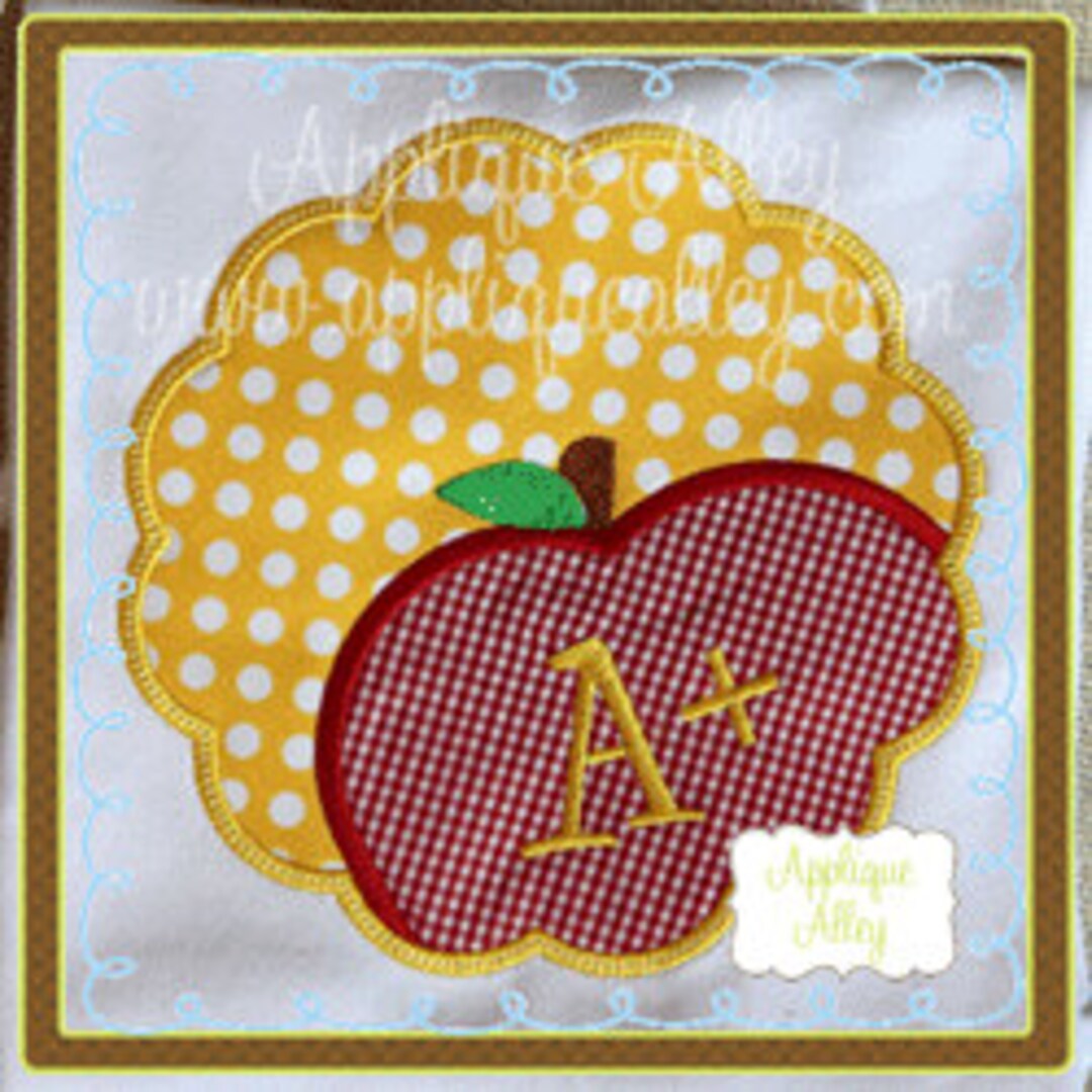 Apple Scallop Machine Applique Design Instant Download - Etsy