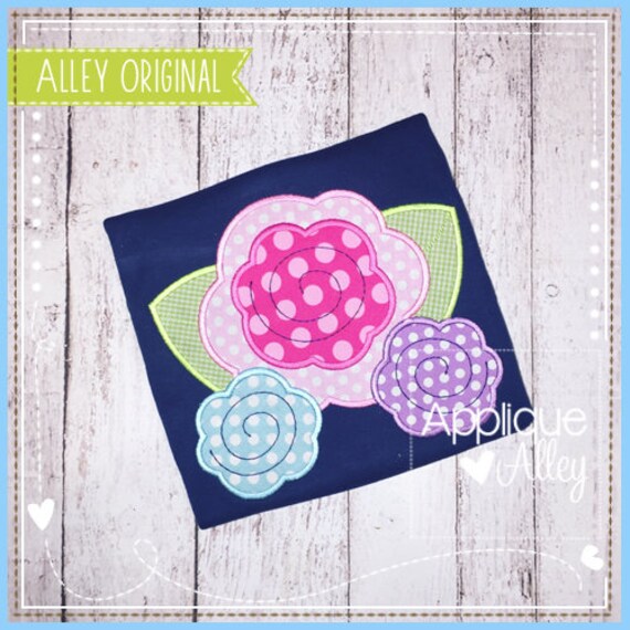 Springtime Flowers Spring Girl's Applique Embroidery | Etsy