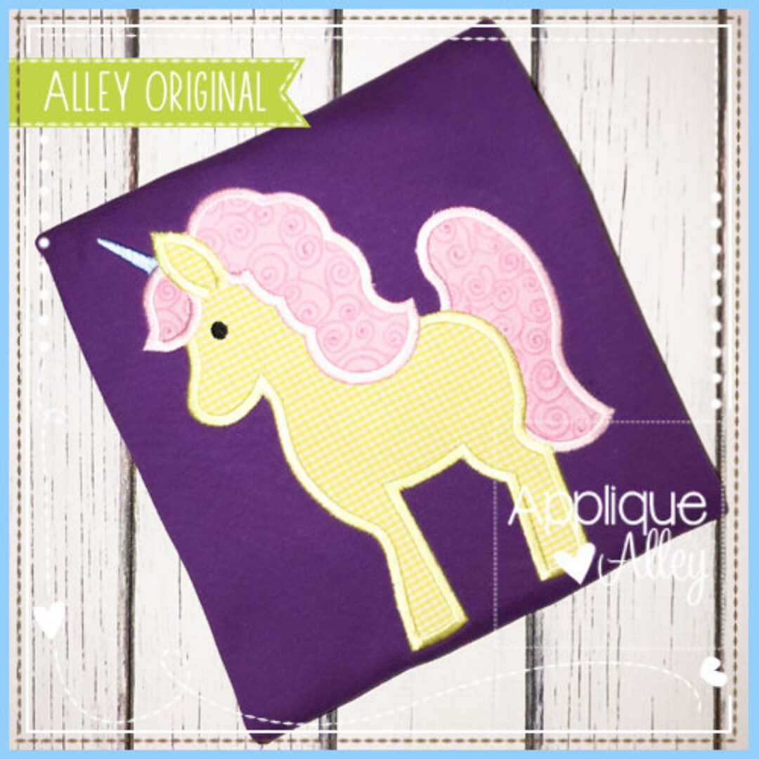 Fancy Prancy Unicorn Girl's Fairtytale Applique Embroidery Digital ...