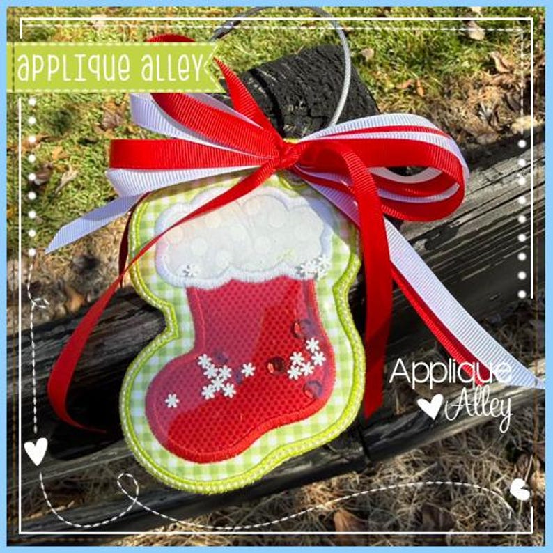 In the Hoop Bag Tag Christmas Stocking - Shaker Friendly - Digital ...