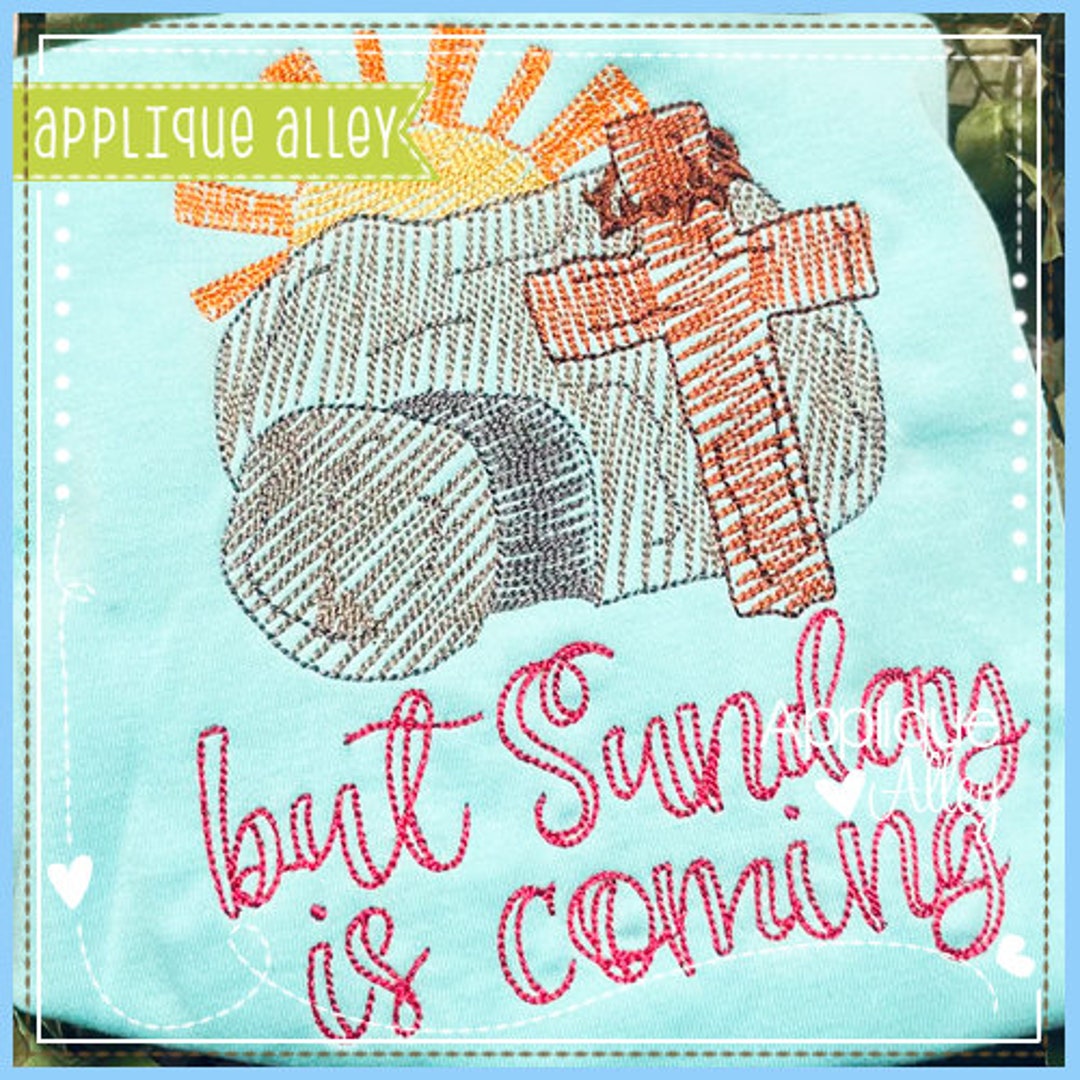 Scribbled Open Tomb With Cross and Rising Sun - Quick Stitch ...