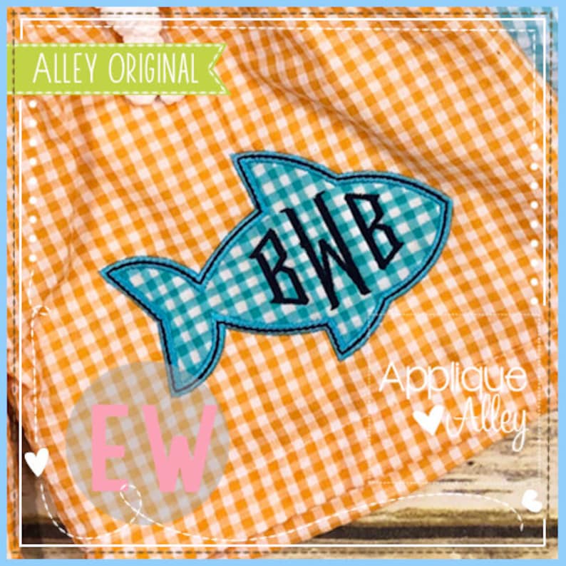 Satin Simple Fish Applique Design - Embroidery Digital Design- Quick ...