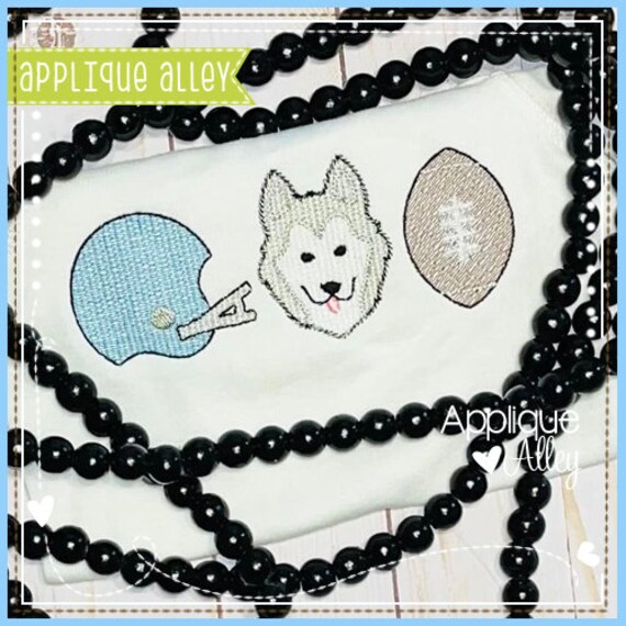 Sketchy Scratchy Husky Football Trio Digital Design for Use - Etsy
