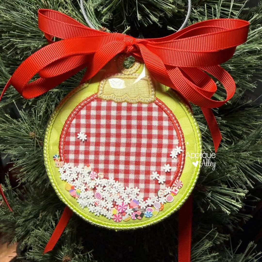 In the Hoop Bag Tag Christmas Ball Ornament - Shaker Friendly - Digital ...