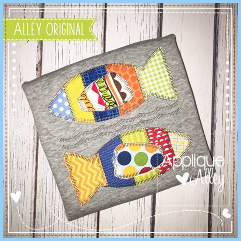 2 Blanket Stitch Multi Fish Sea Fishing Applique Embroidery - Etsy