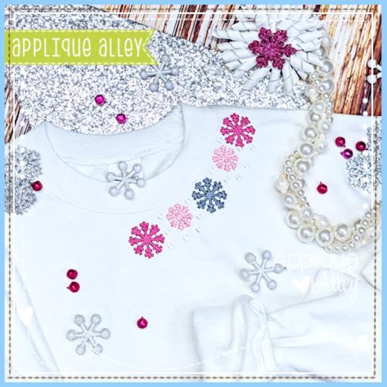 Curved Snowflakes - Digital Embroidery Design - SKU 8372AAEH - Etsy