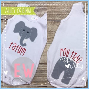 ZZ Elephant Face and Tail AAEW for Embroidery Digital Design - Etsy