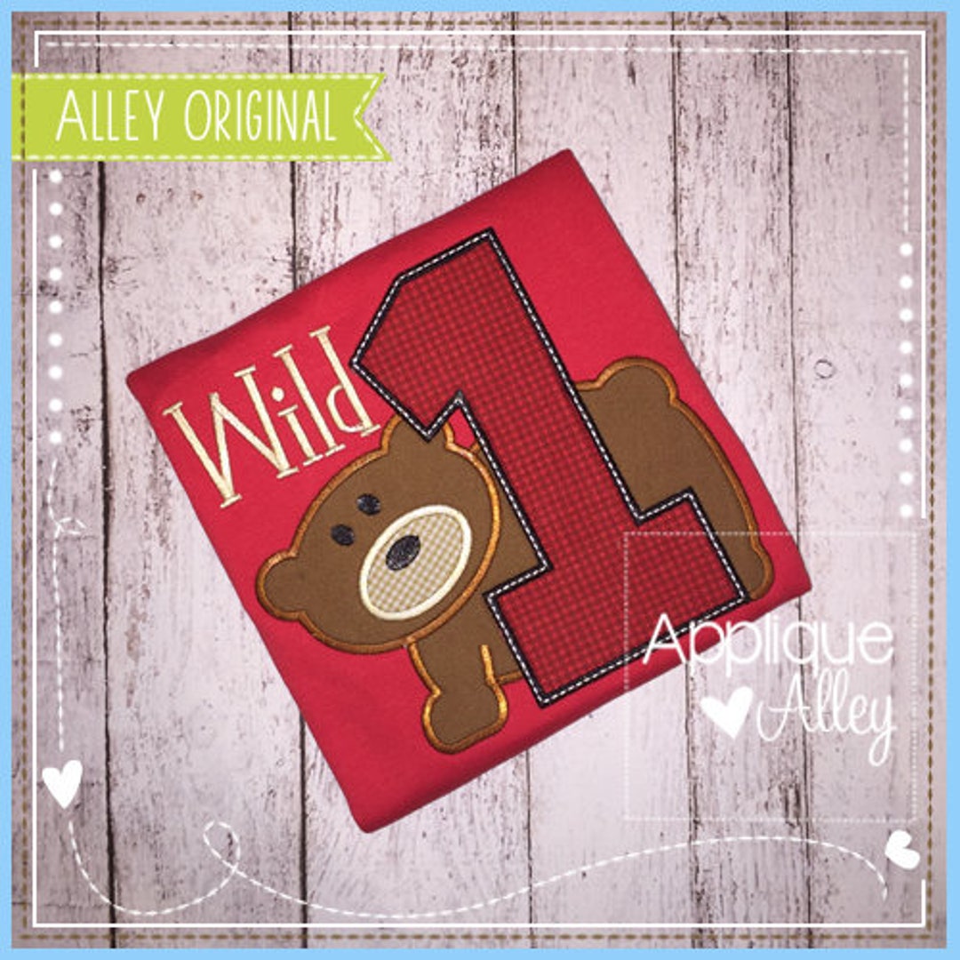 Wild One (1) Bear Applique Embroidery Digital Design - Etsy