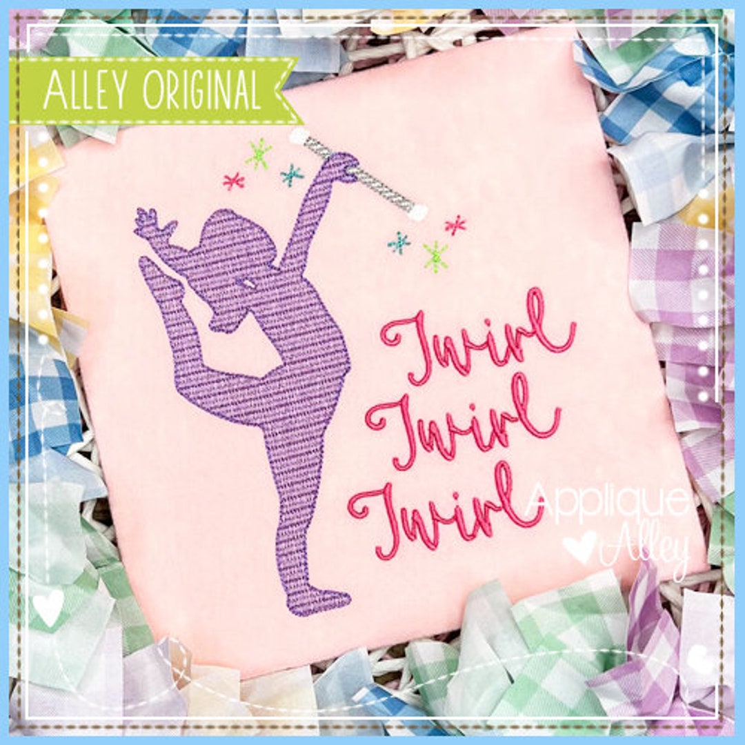 Scratchy Baton Twirler Design - Digital Embroidery Design - 7503AAEH - Etsy