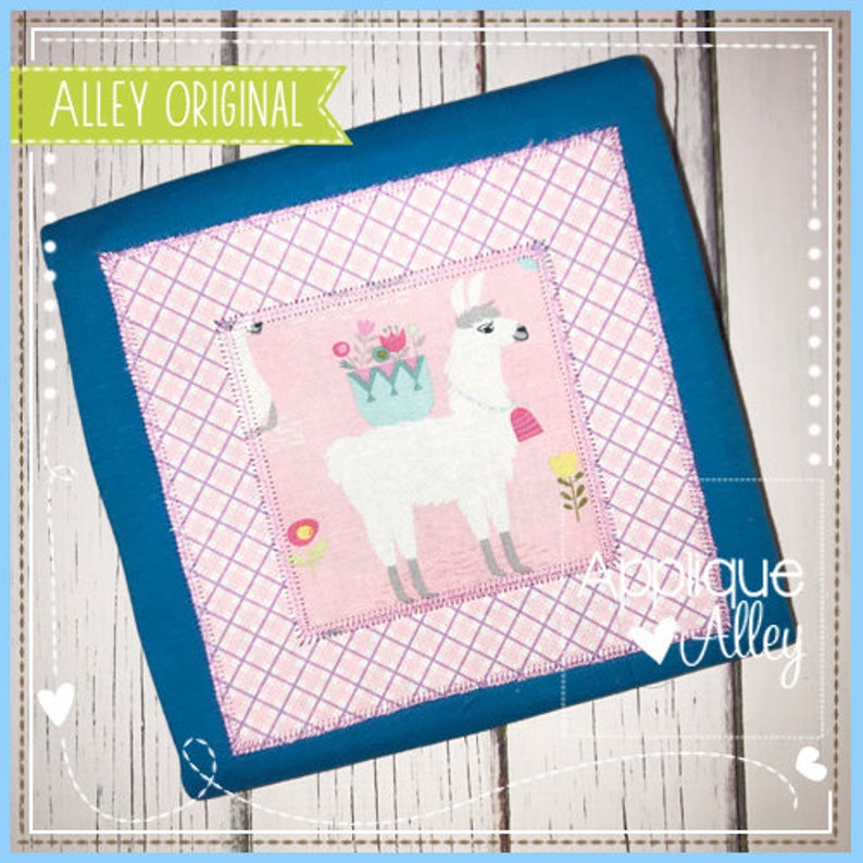 Zig Zag Double Square Monogram Frame Applique Embroidery - Etsy