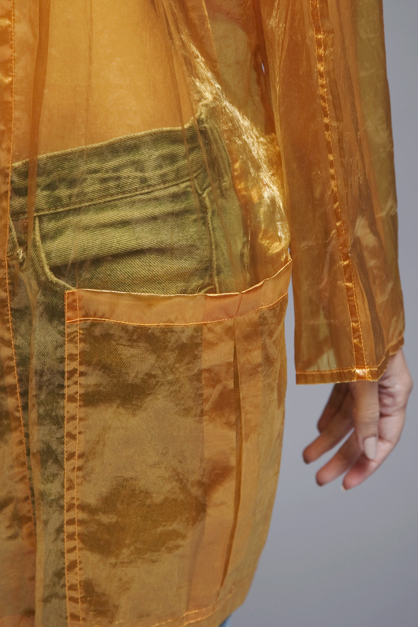 Sheer See Through Shell Bomber Jacket Italian Yellow Shiny | Etsy