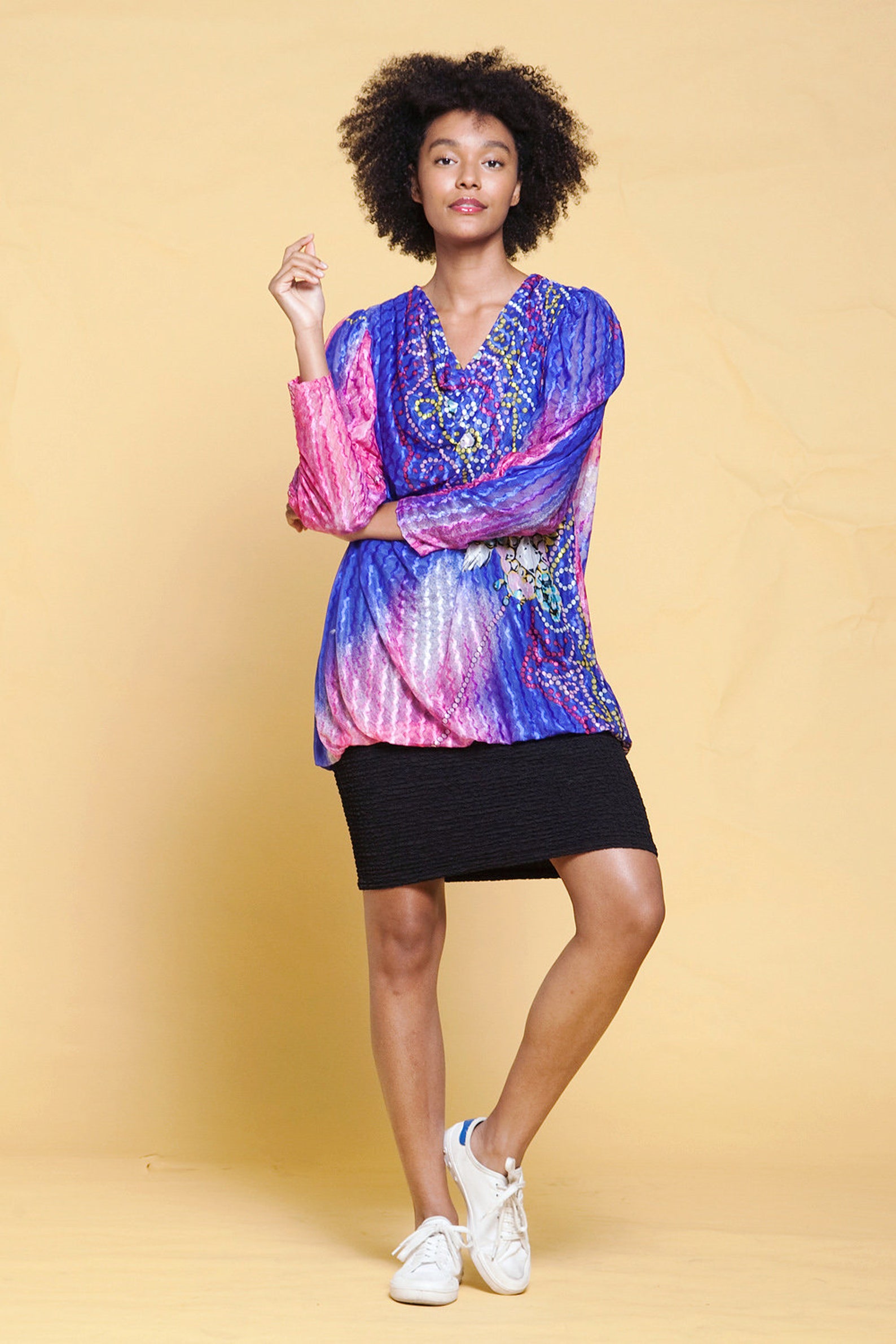 Colorful Bubble Party Mini Dress Long Sheer Gathered Sleeves - Etsy Canada