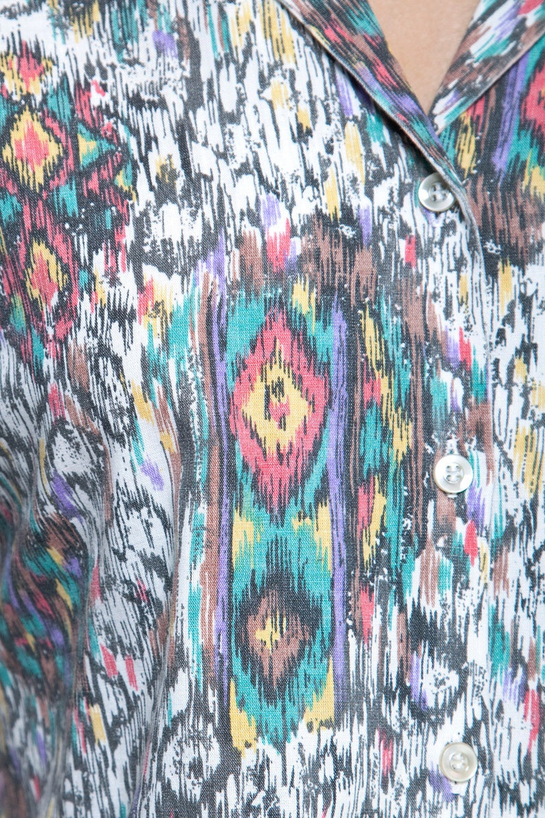 Printed blouse cotton shirt top festival ultra soft oversized | Etsy