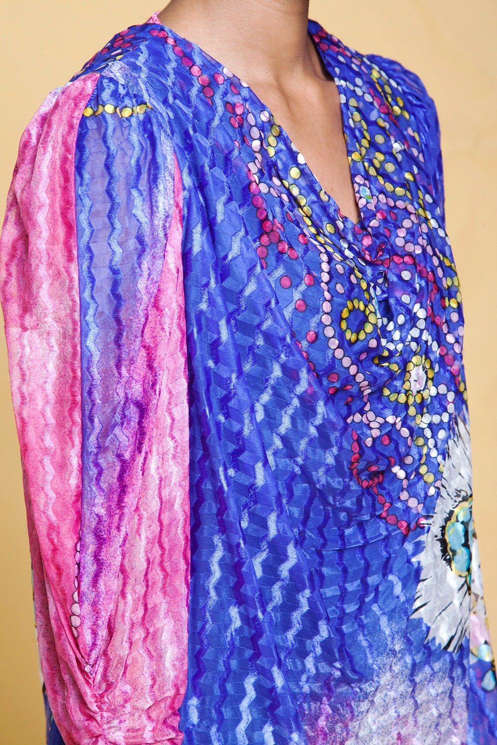 Colorful Bubble Party Mini Dress Long Sheer Gathered Sleeves - Etsy Canada