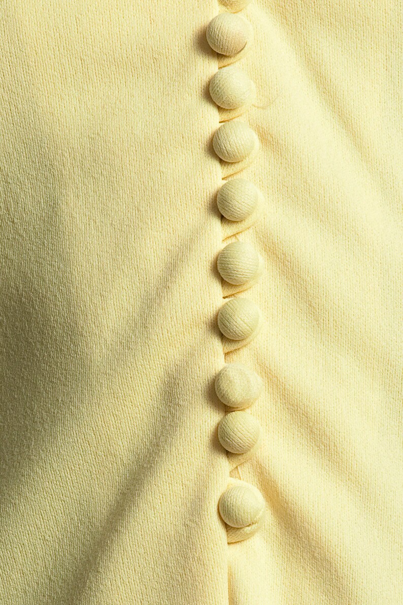 Vintage 70s Micro Mini Shift Dress Yellow Double Knit Sleeveless SMALL ...