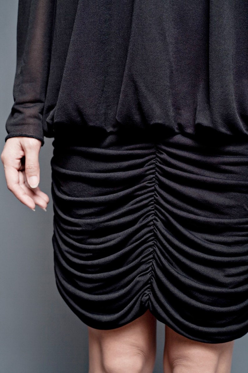 Vintage 80s Dress LBD Mini Little Black Cocktail Party Slinky - Etsy