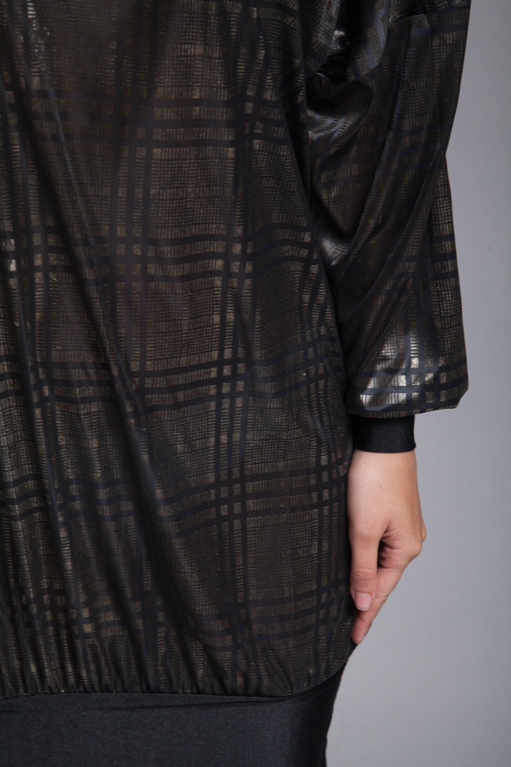 Vintage 80s Bubble Mini Dress Party Top Slinky Black Gold Semi Sheer ...