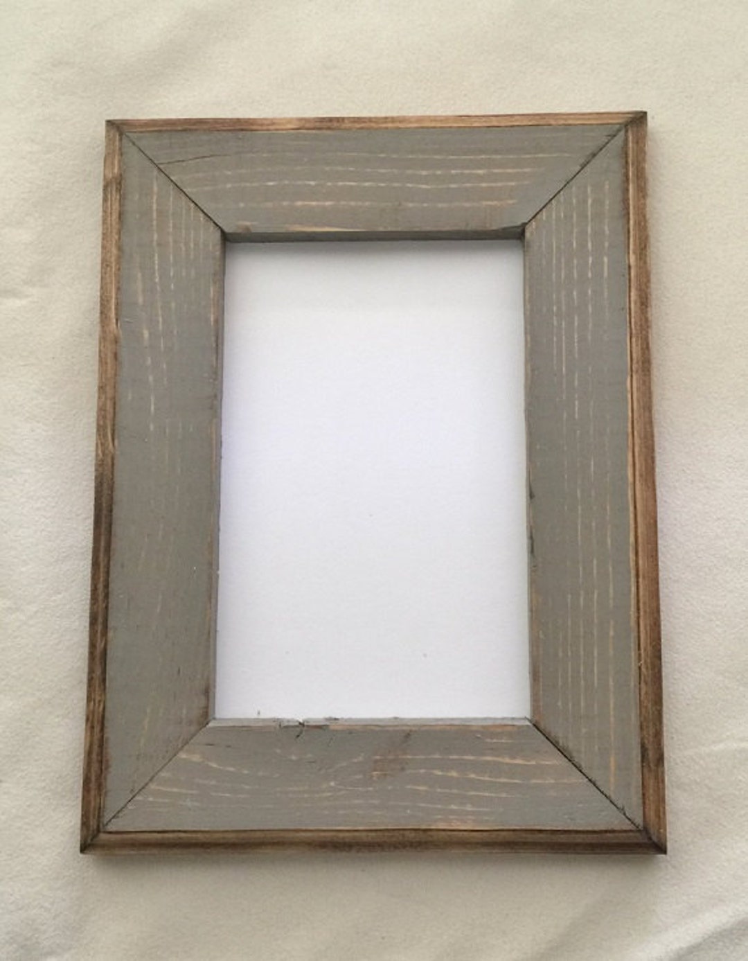4 X 6-inch Wooden Picture Frame, Gray Rustic Weathered With Routed ...