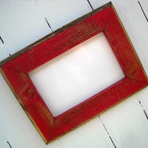 4 X 6-inch, Wooden Picture Frame, Red Rustic Weathered Style With ...