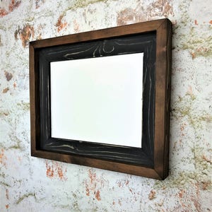 8.5 X 11" Black Weathered Picture Frame, Wooden Frame, Stacked and ...