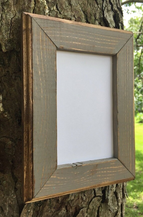 4 x 6-inch Wooden Picture Frame Gray Rustic Weathered With | Etsy