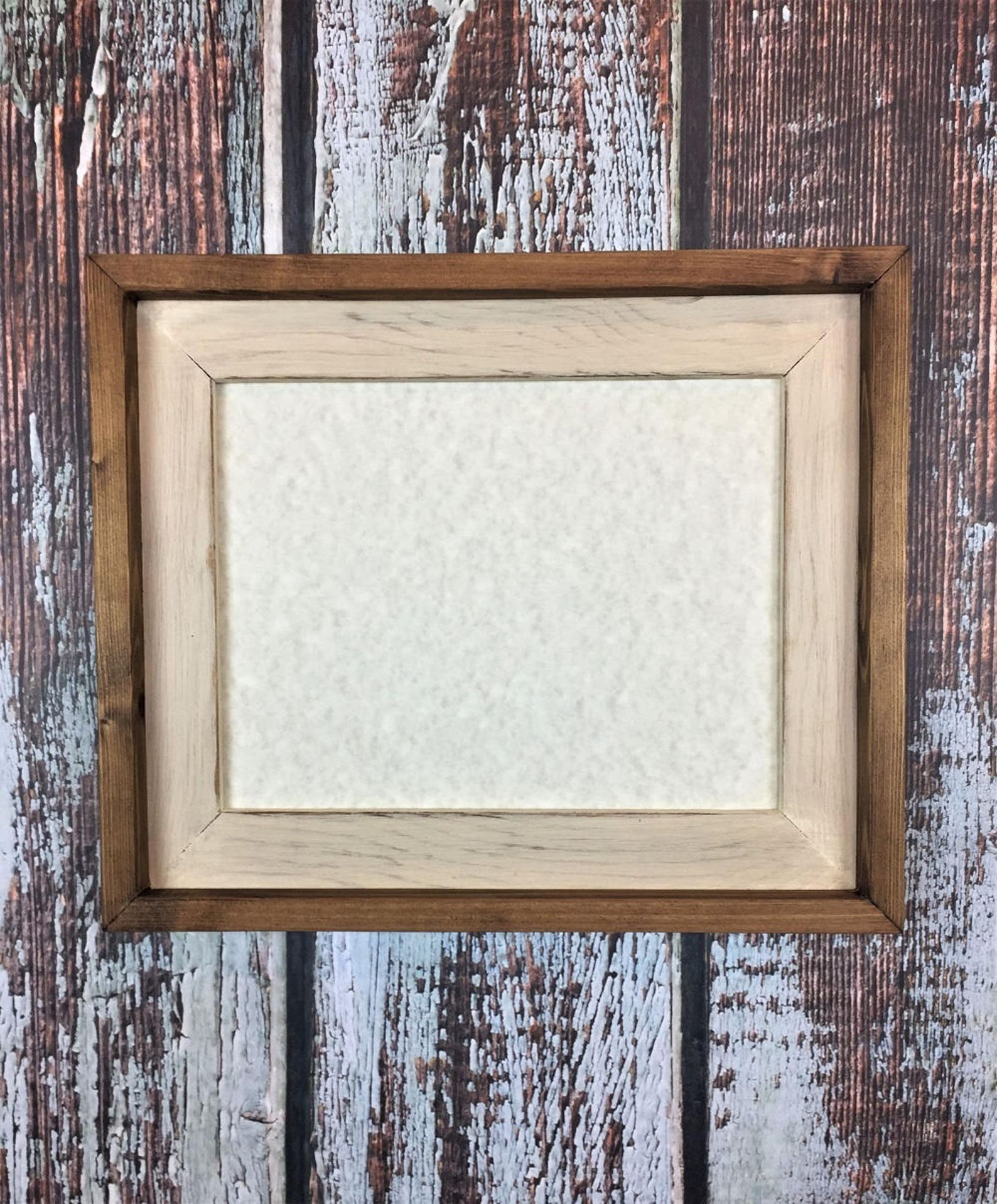 Rustic Stacked Wood Picture Frame: 10x13", Choice of Color & Finish - Etsy