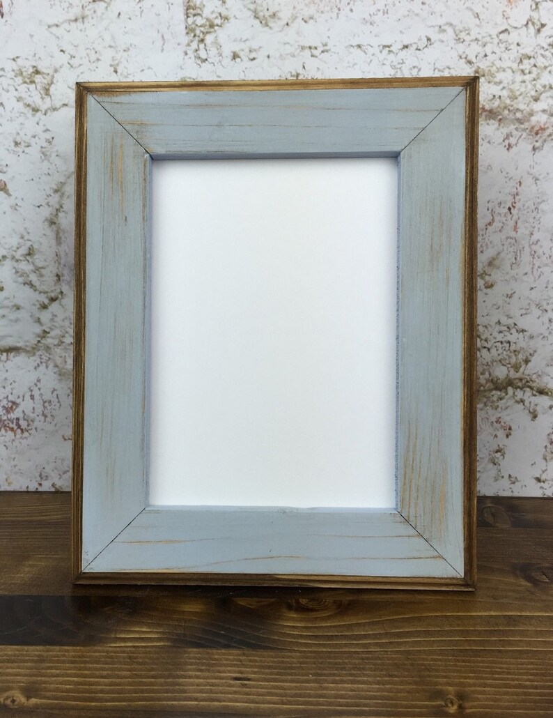 8 X 10 Picture Frame Light Blue Rustic Weathered Style With - Etsy