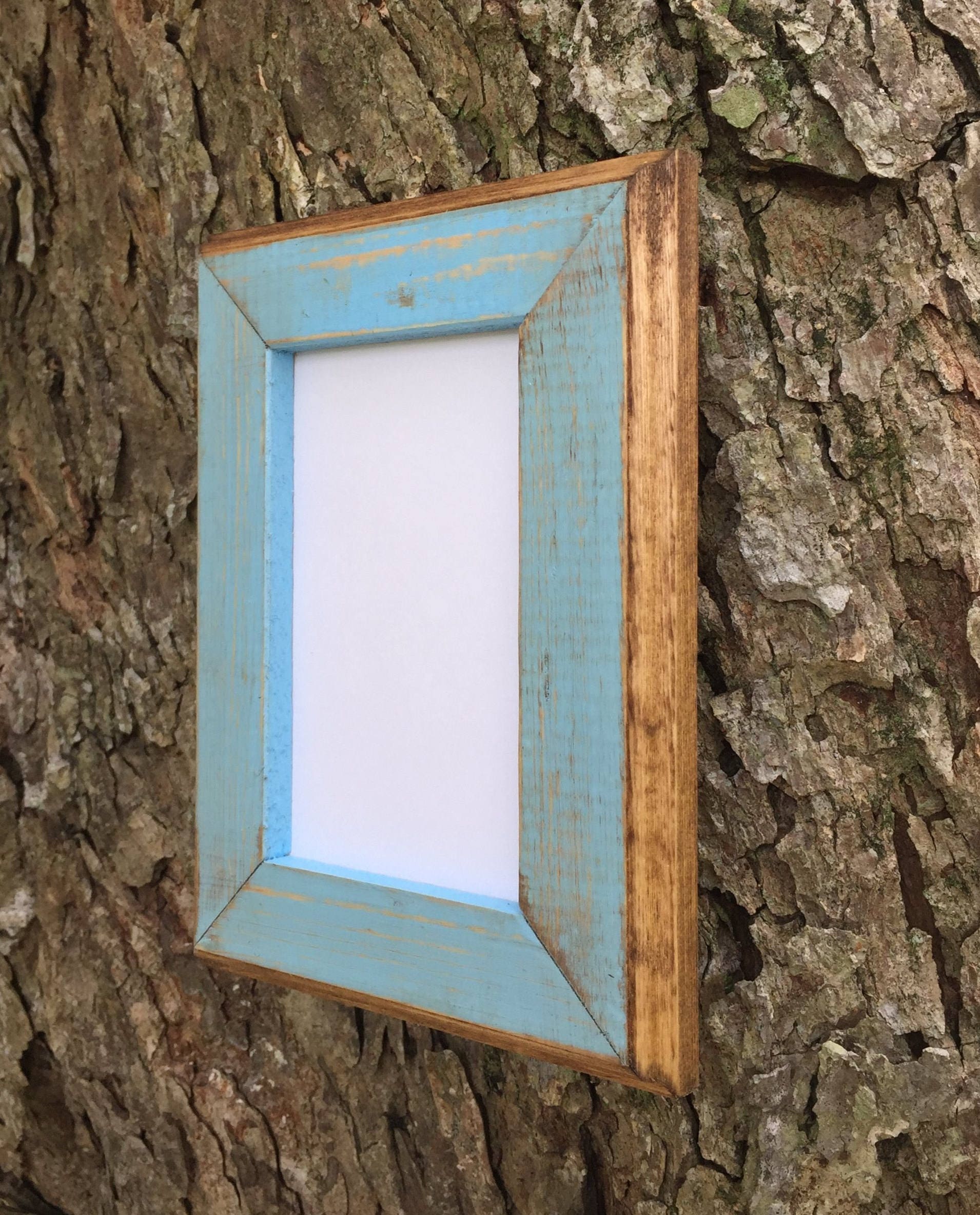 Blue Distressed Wood Frames